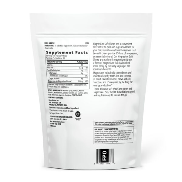 GNC Magnesium Soft Chews | 250mg - GNC El Salvador